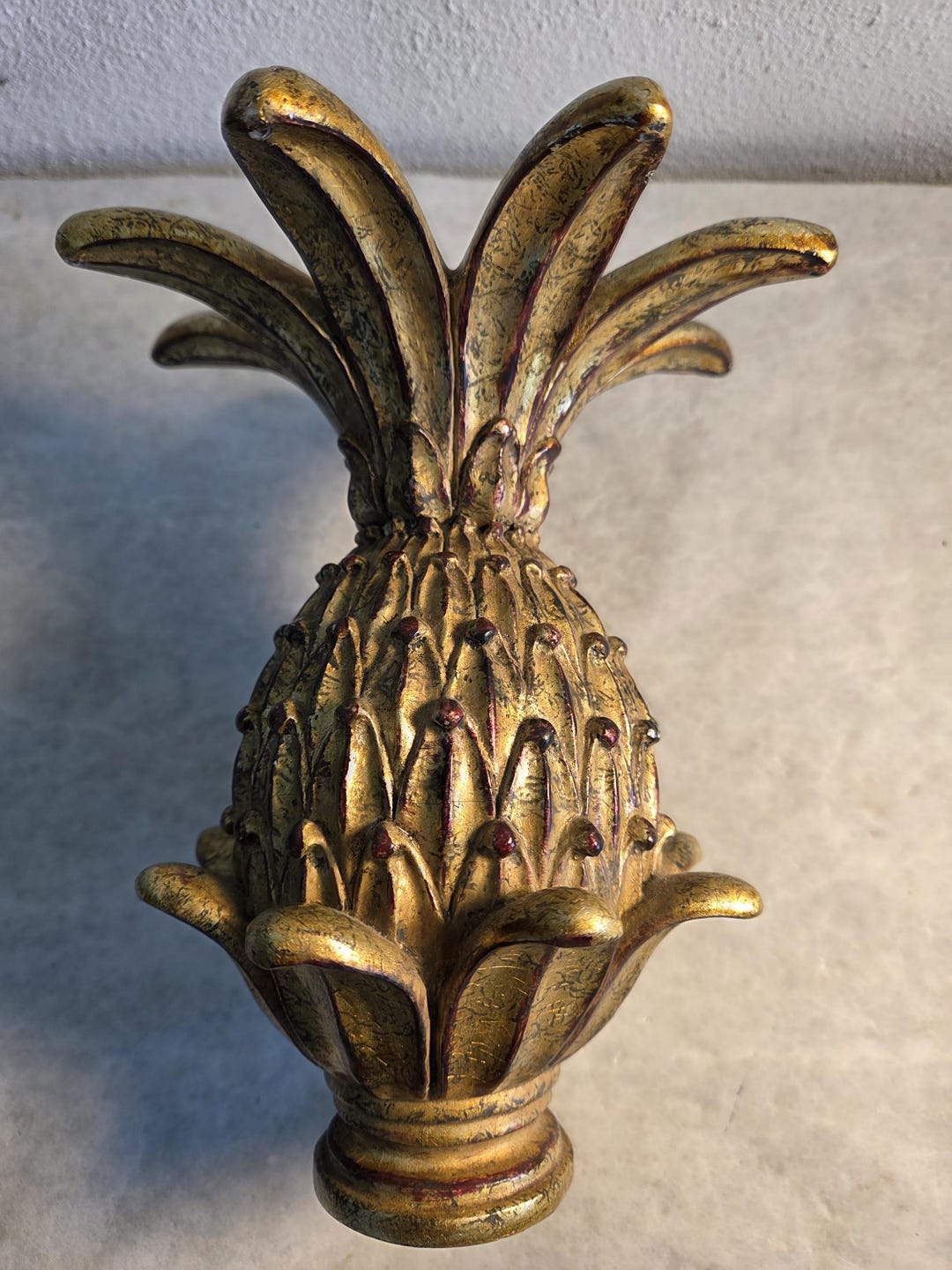 Antique Brass Finish Pineapple Shape Lamp Column Spacer 8" Craft Hobby ...