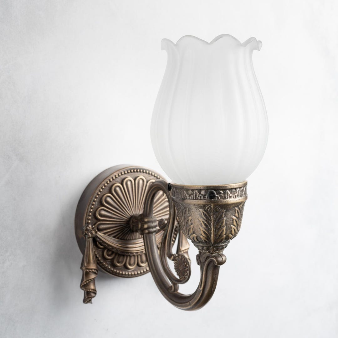 Cast Brass Victorian Style Wall Sconce With Antique Brass Finish ...