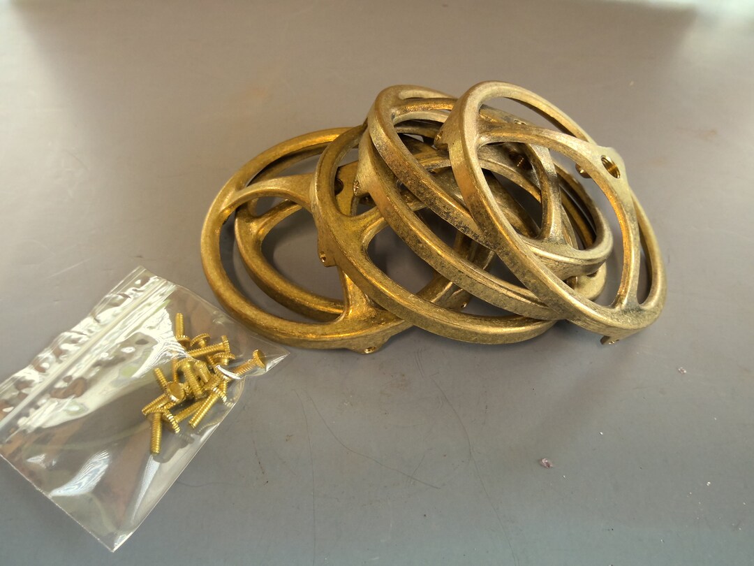 Bag of 6 - 4" Fitter Gas Shade Solid Brass Glass Lamp Shade Holder ...