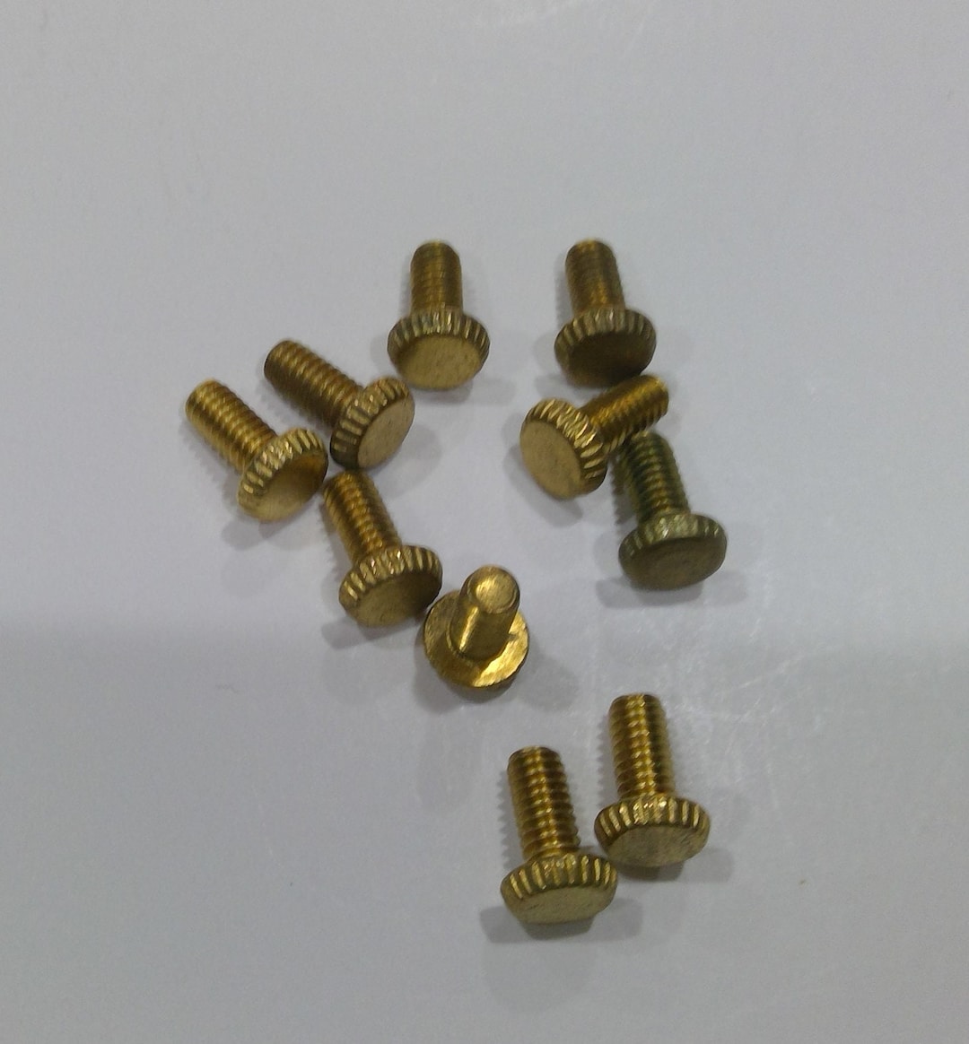 Knurled Head Solid Brass Lamp Holder Screws 8/32 Thread 1/2" Long Hobby ...
