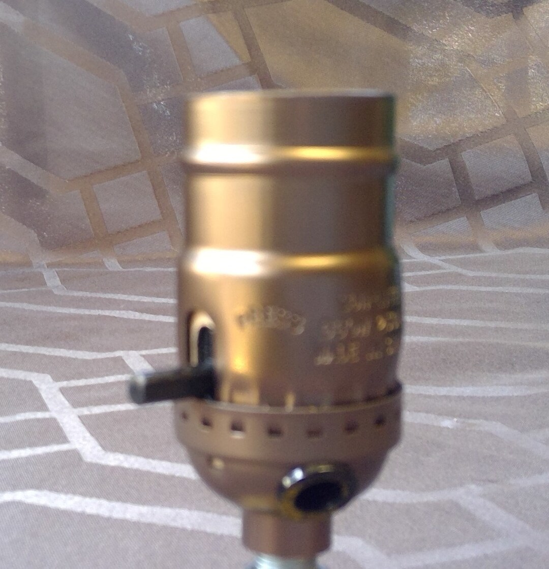 Antique Brass Socket W/ Side Wire Outlet Push Through on off Build a ...