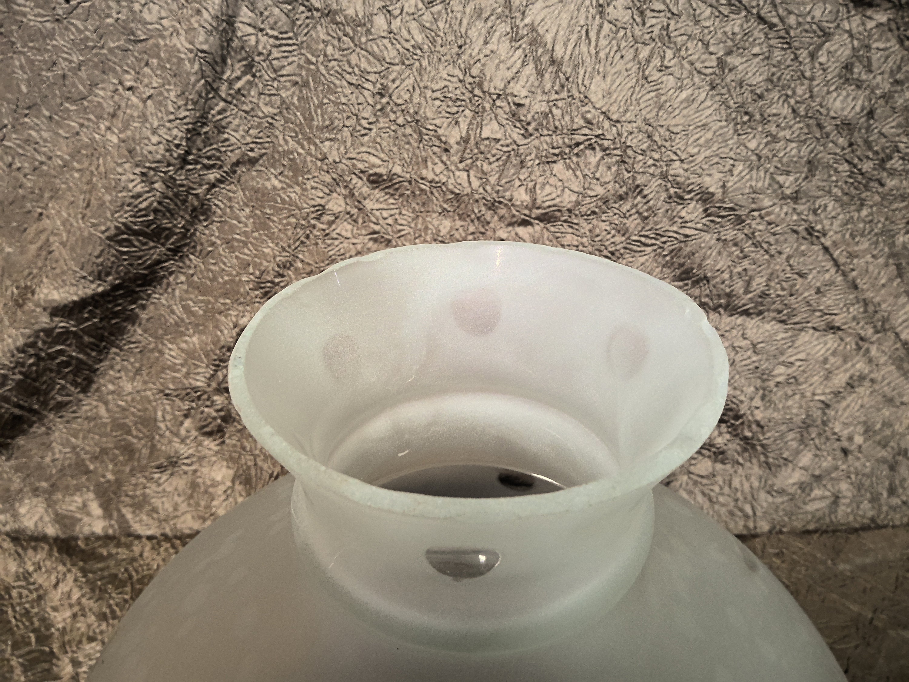 Student Lamp Globe Floral Cut Glass Oil ~ Kerosene Lamp Glass Shade ...