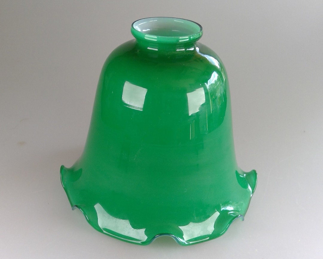 Light Fixture Cased Green Glass Shade Kitchen, Hallway, Bath, Fan ...
