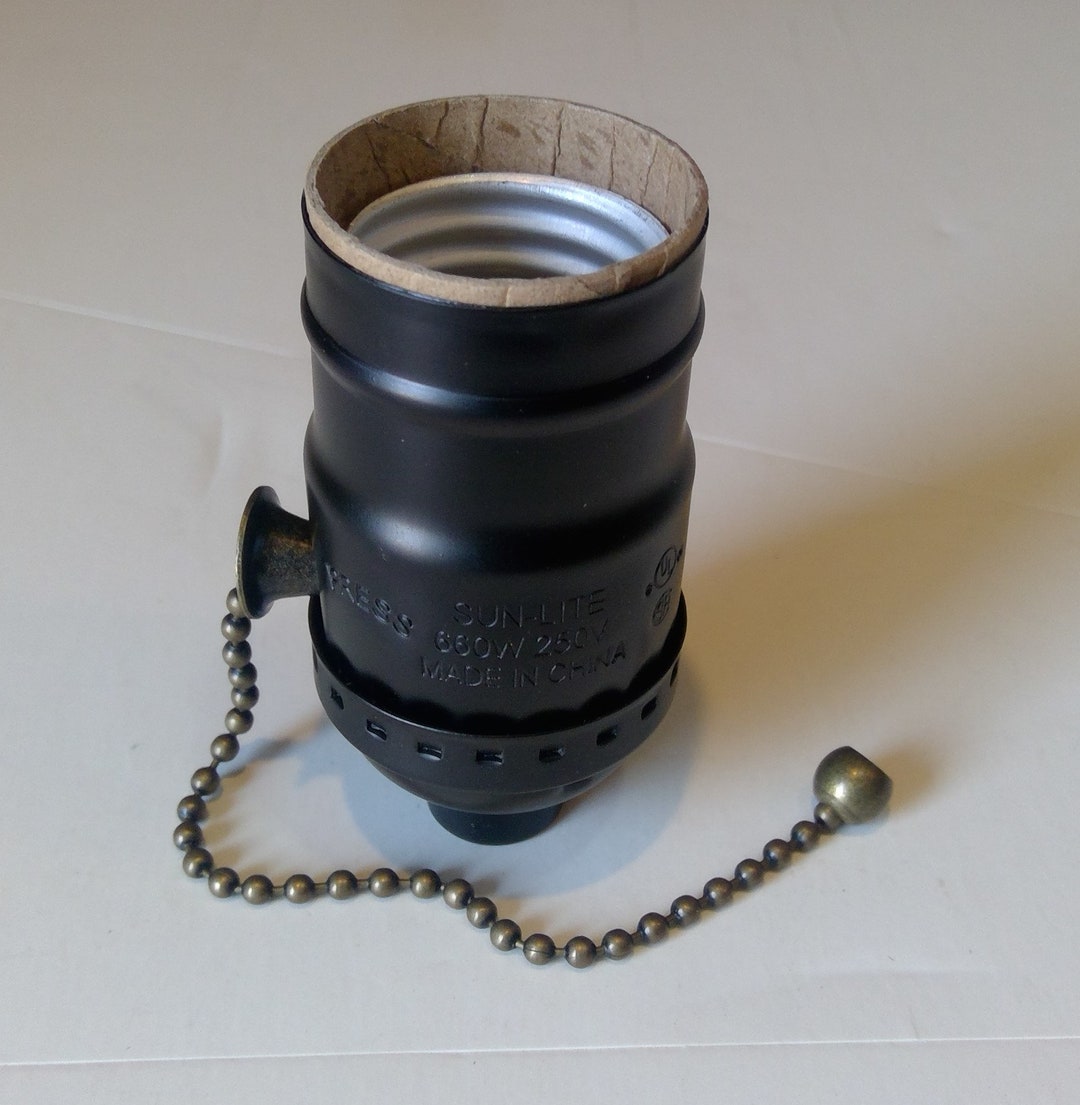 Pull Chain Socket Solid Brass W/ Antique Brass Finish - Etsy