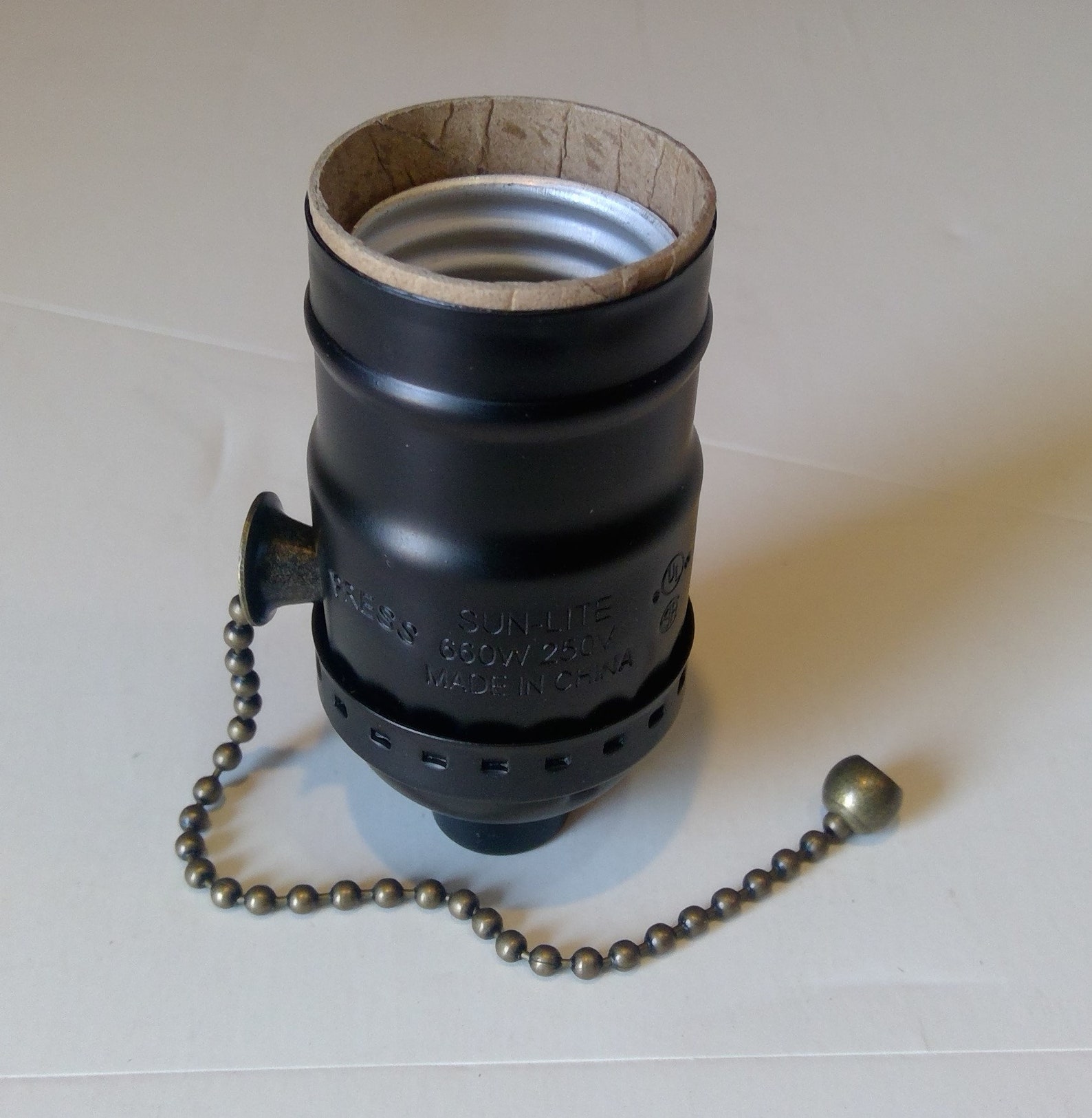 Pull Chain Socket Solid Brass W/ Antique Brass Finish - Etsy