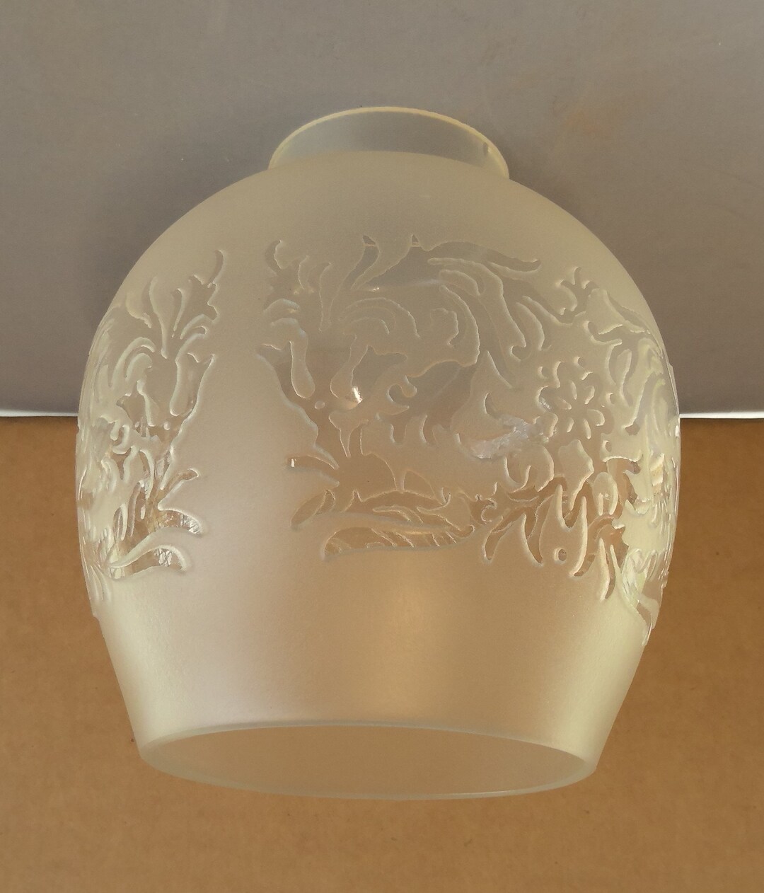Floral Etched Lamp Shade Brandy Snifter Shape Fixture Replacement Globe ...