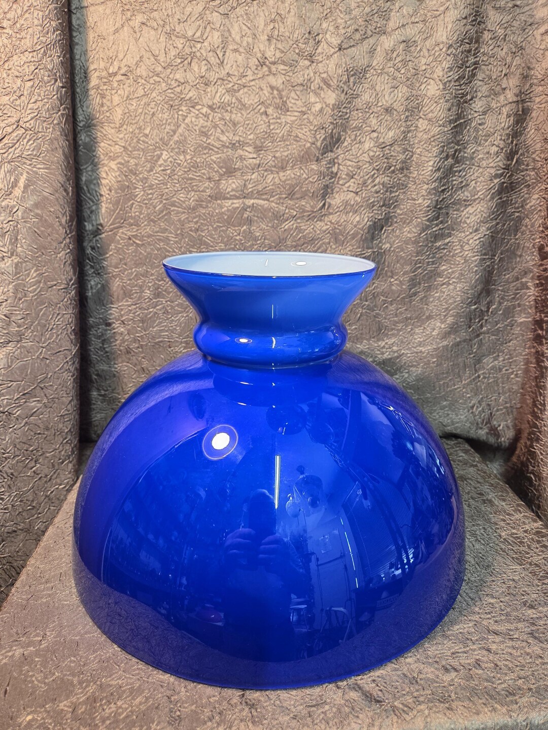 12" Blue Student Lamp Parlor, Globe Oil Kerosene Lamp Glass Shade Kero ...