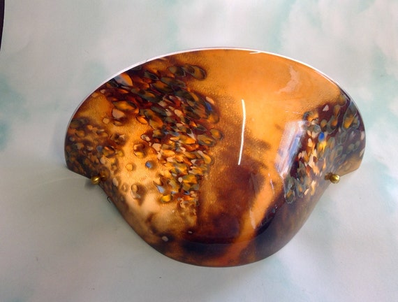 Art Deco Style Wall Sconce Amber Color Art Glass Made in - Etsy