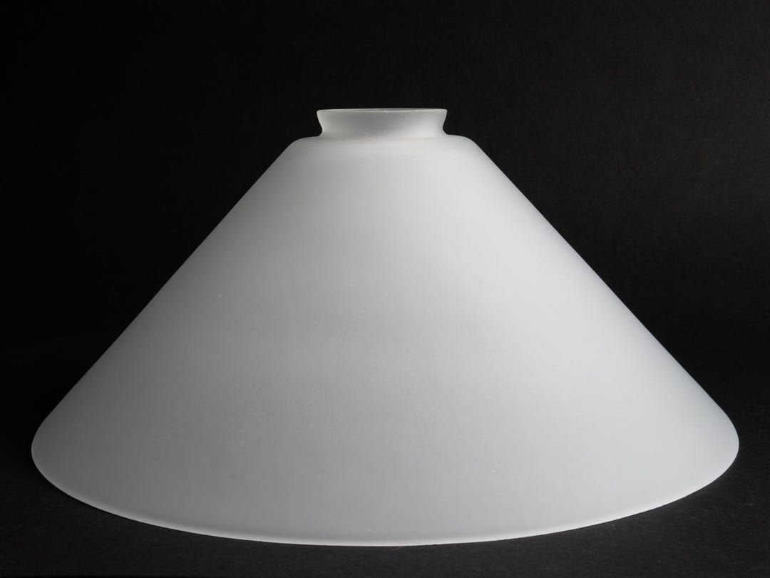12" Cone Shape Pendant Frosted Glass Shade 5.5" Tall - Etsy