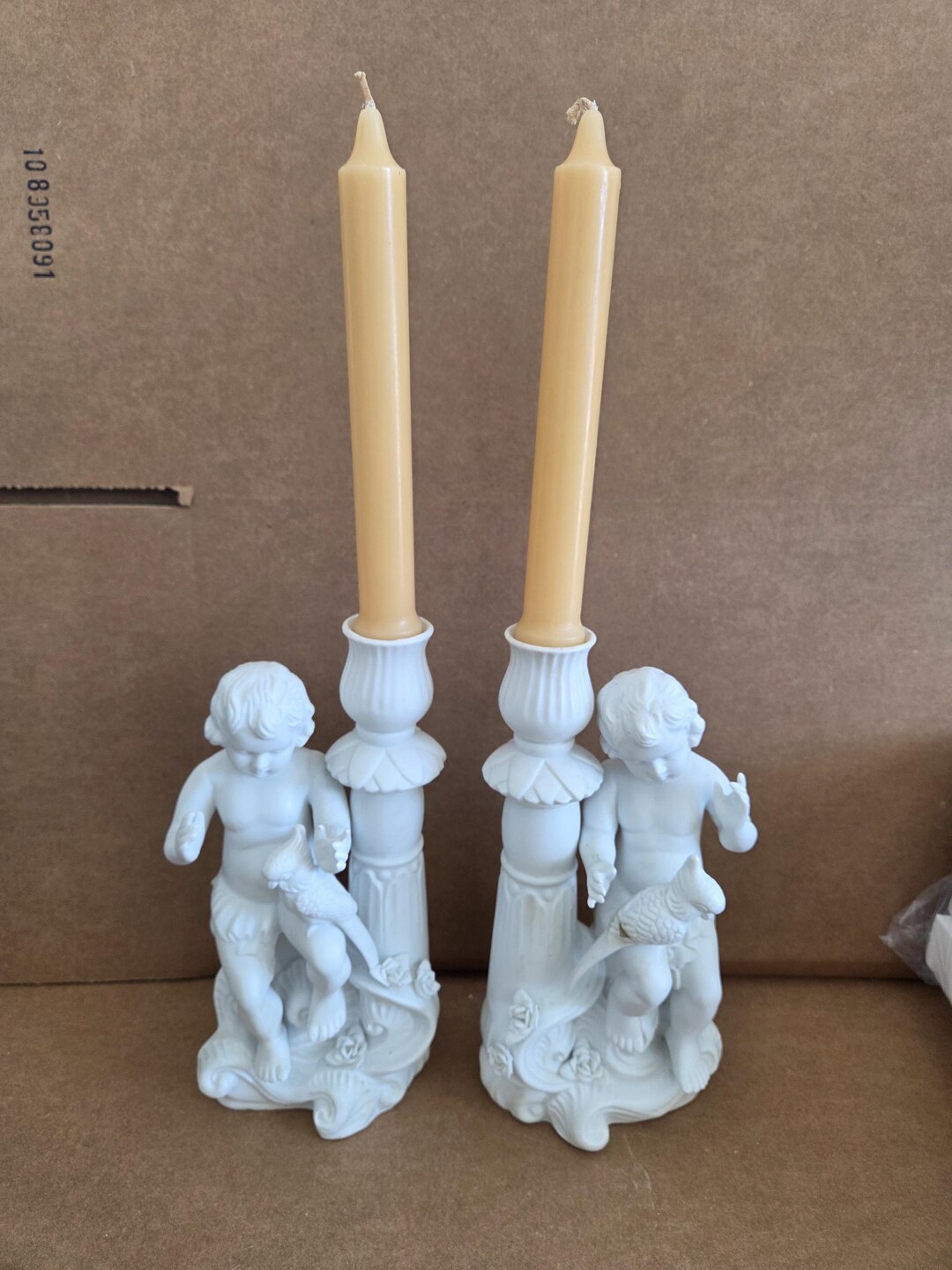 Pair Cherubs Porcelain Candlesticks Table Made in Japan - Etsy