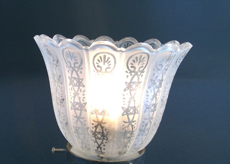 Acid Etched Embossed Ribbed Decorated 2 1/4 Fitter Glass - Etsy