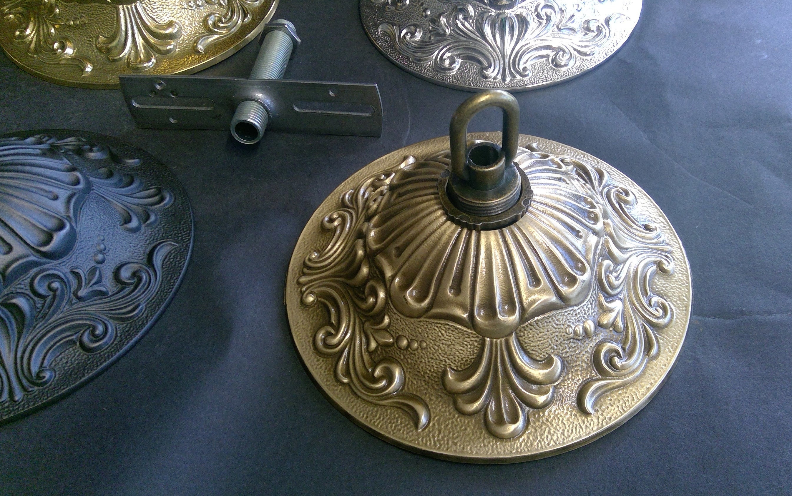 Embossed Ceiling Canopy Kit Dark Bronze, Chrome, Antique Brass or ...