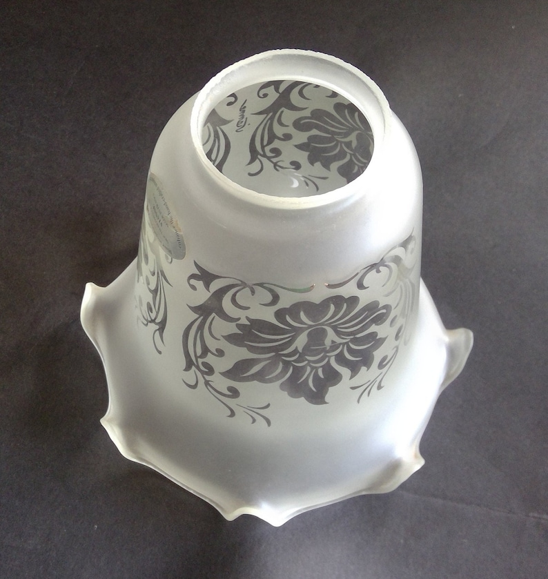 Floral Etched Glass Shade Fan Fixture Floor Lamp Flower - Etsy