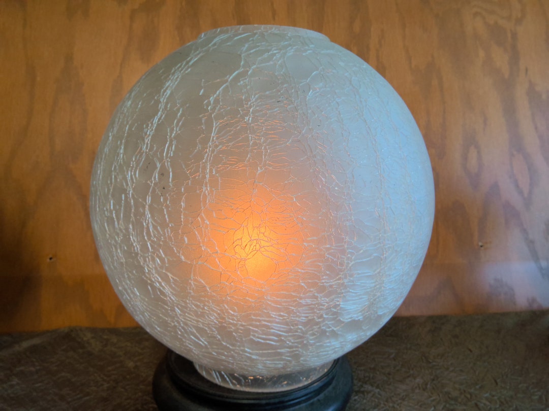 8-inch Crackel Glass Finish Ball Shade Glass Replacement Globe 4 1/8 ...