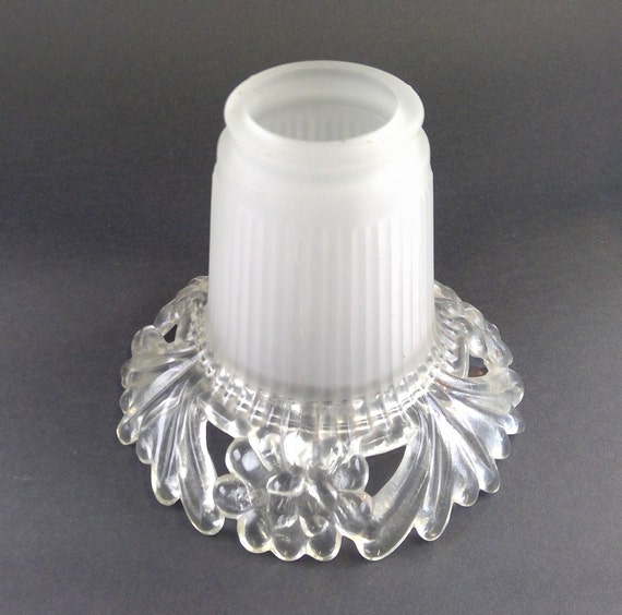 Floral Rim Glass Lamp Shade Clear & Frosted - Etsy