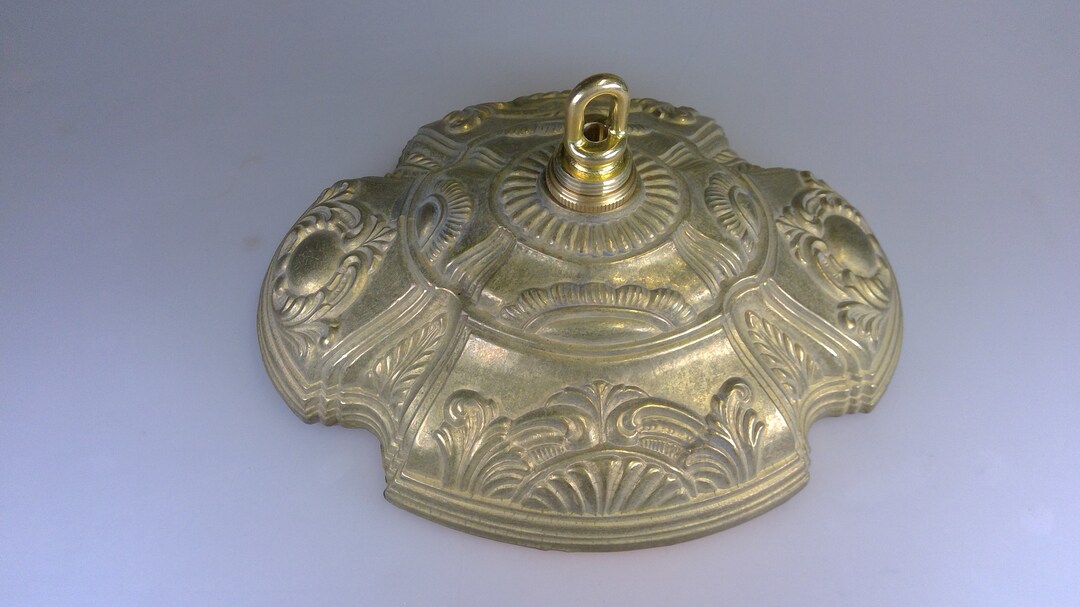 Large Embossed Light Fixture Canopy Kit Solid Brass With All Parts ...