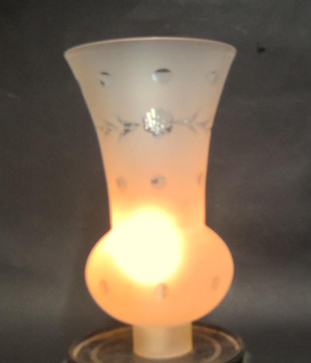 Colonial Lamp Shade Etched & Cut-glass Design for Sconce 1 5/8" Fitter ...