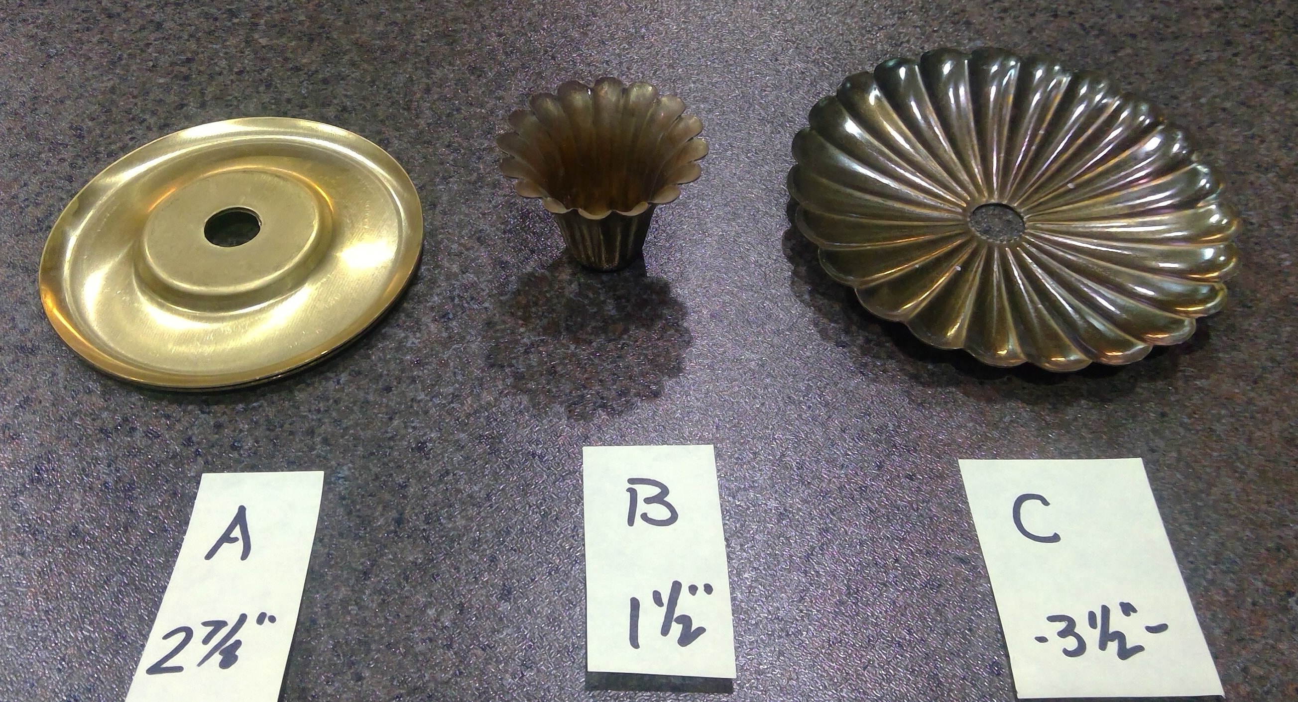 Decorative Bobeches Rosett Cover Cap Solid Brass Breaks 3 Different ...