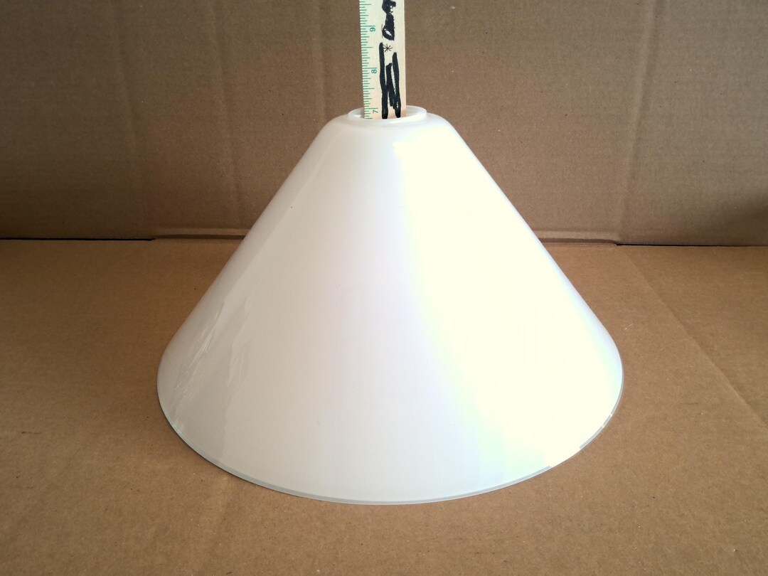 14 Cone Shape Pendant White Cased Glass Shade 7 Tall NO Fitter - Etsy