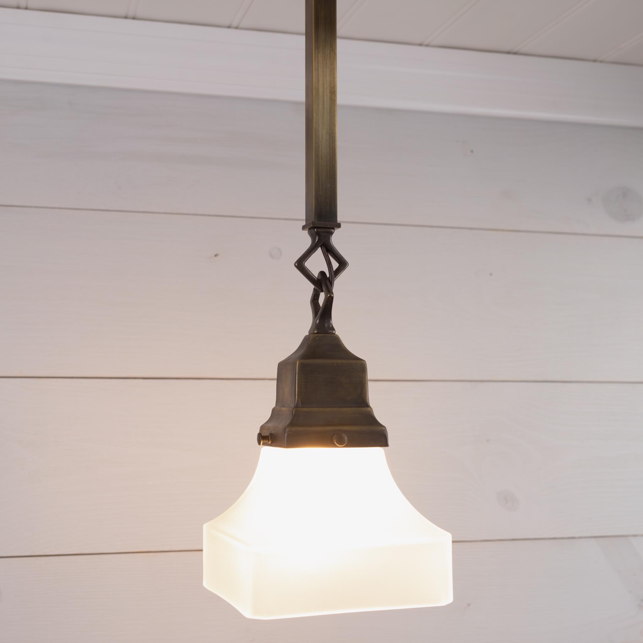 Mission Craftsman Style Ceiling Fixture Pendant Light With Frosted ...