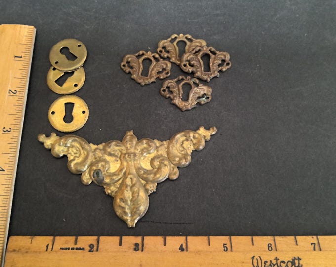 Lot of Escutcheons Keyhole Covers Solid Brass Free Shipping - Etsy