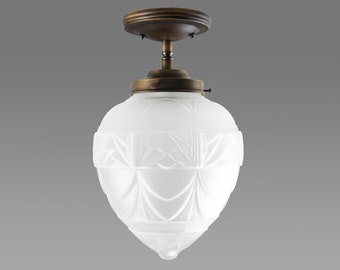 Semi Flush Mount Art Deco Light Fixture Skyscraper Brass Ceiling Light ...