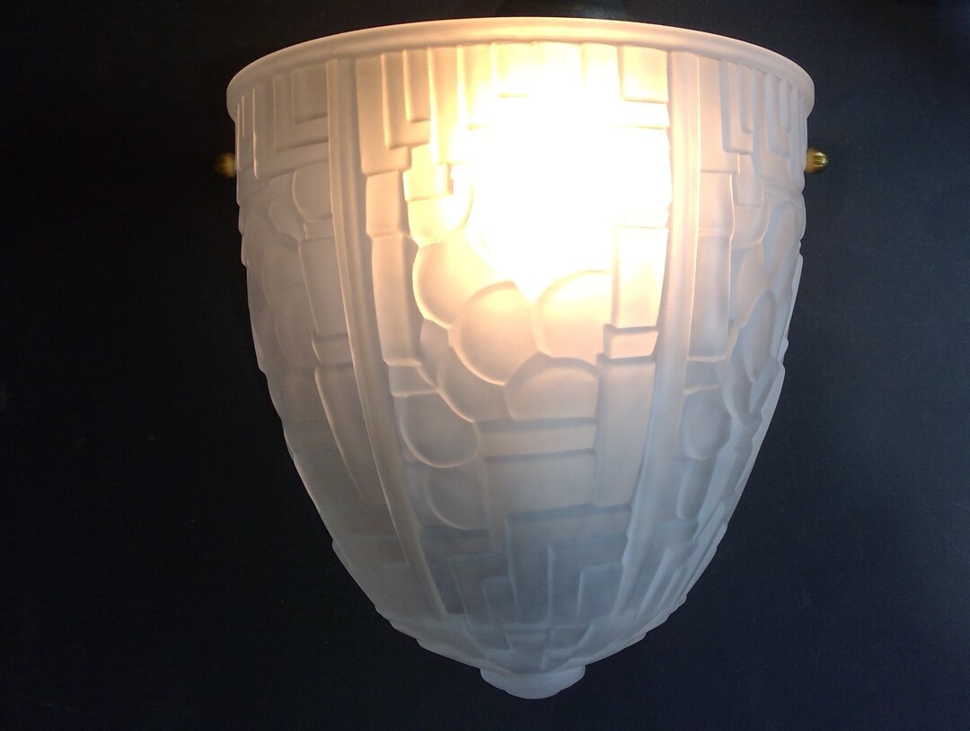 Art Deco Wall Sconce Vianne of France Glass NOS - Etsy