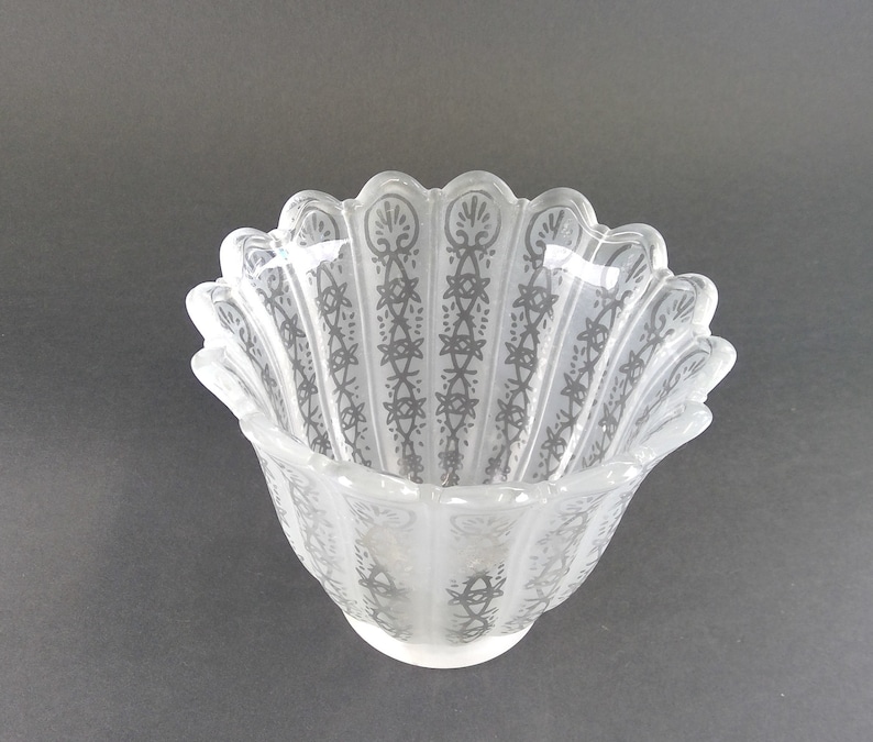 Acid Etched Embossed Ribbed Decorated 2 1/4 Fitter Glass - Etsy