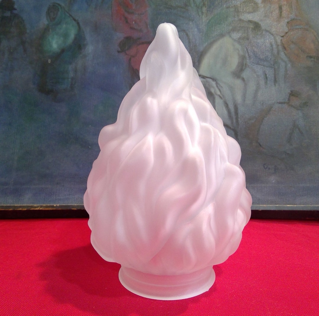 Flame Globe Stalactite Shade 10 Tall Satin Glass Statue - Etsy