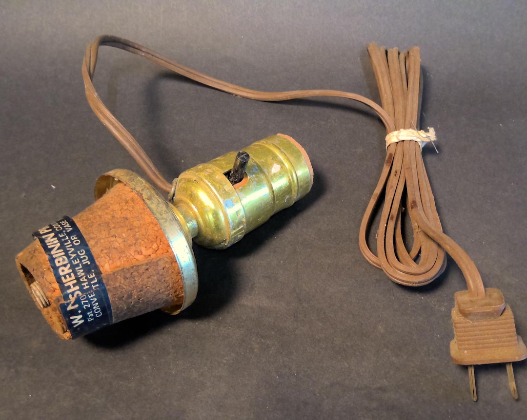 Bottle Lamp Wire Kit Leviton Push Through Socket 1 3/4" Neck Bottle Jug ...