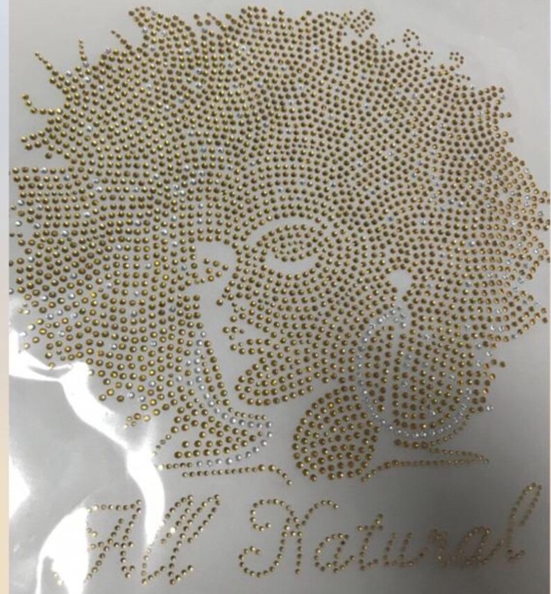 Afro Custom Rhinestone Transfers | Etsy