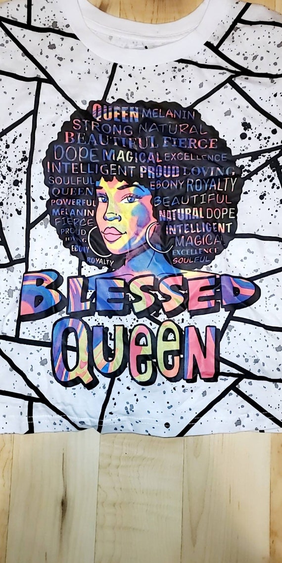 Melanated Queen too Blessed to Be Stressed premium graphic | Etsy