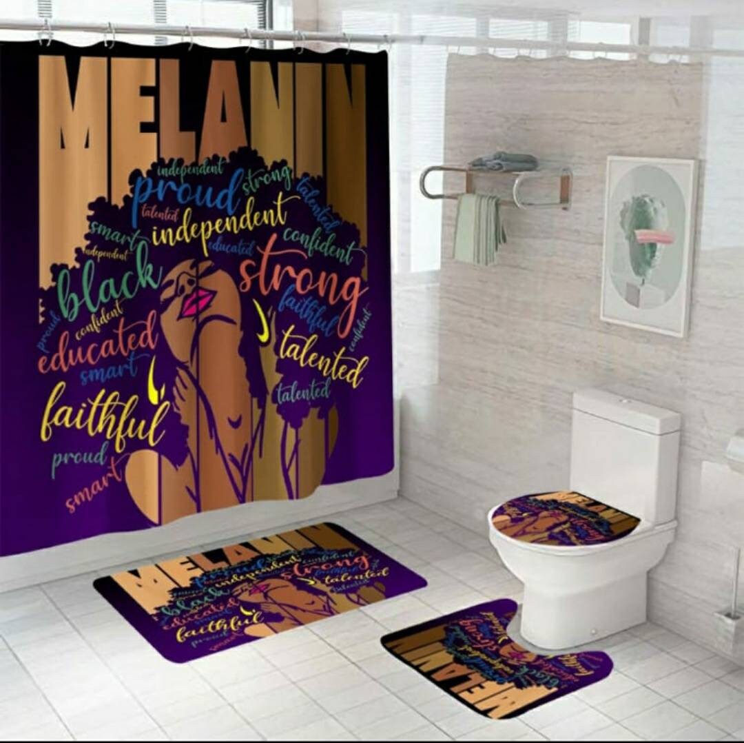 Bright Melanated Queen Rich in Vibrant Colors Shower Curtain. Brighten ...