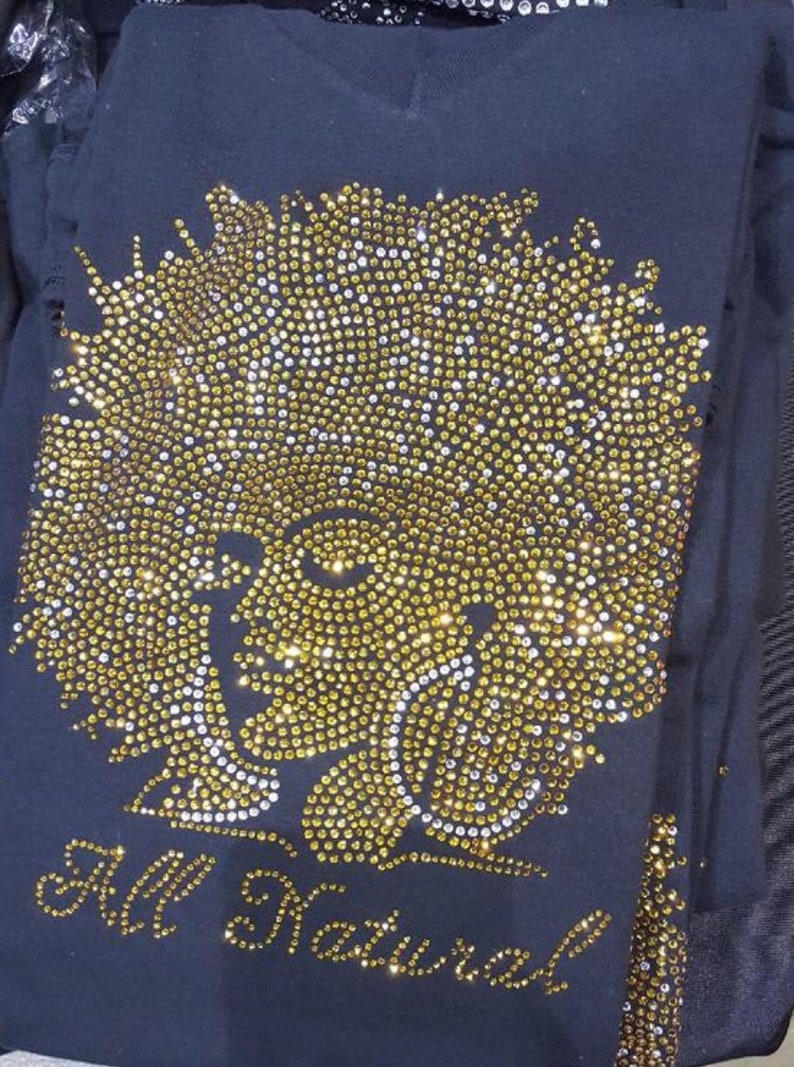 Afro Custom Rhinestone Transfers | Etsy
