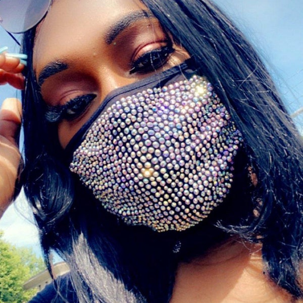 Bling Face Mask With Filter - Etsy
