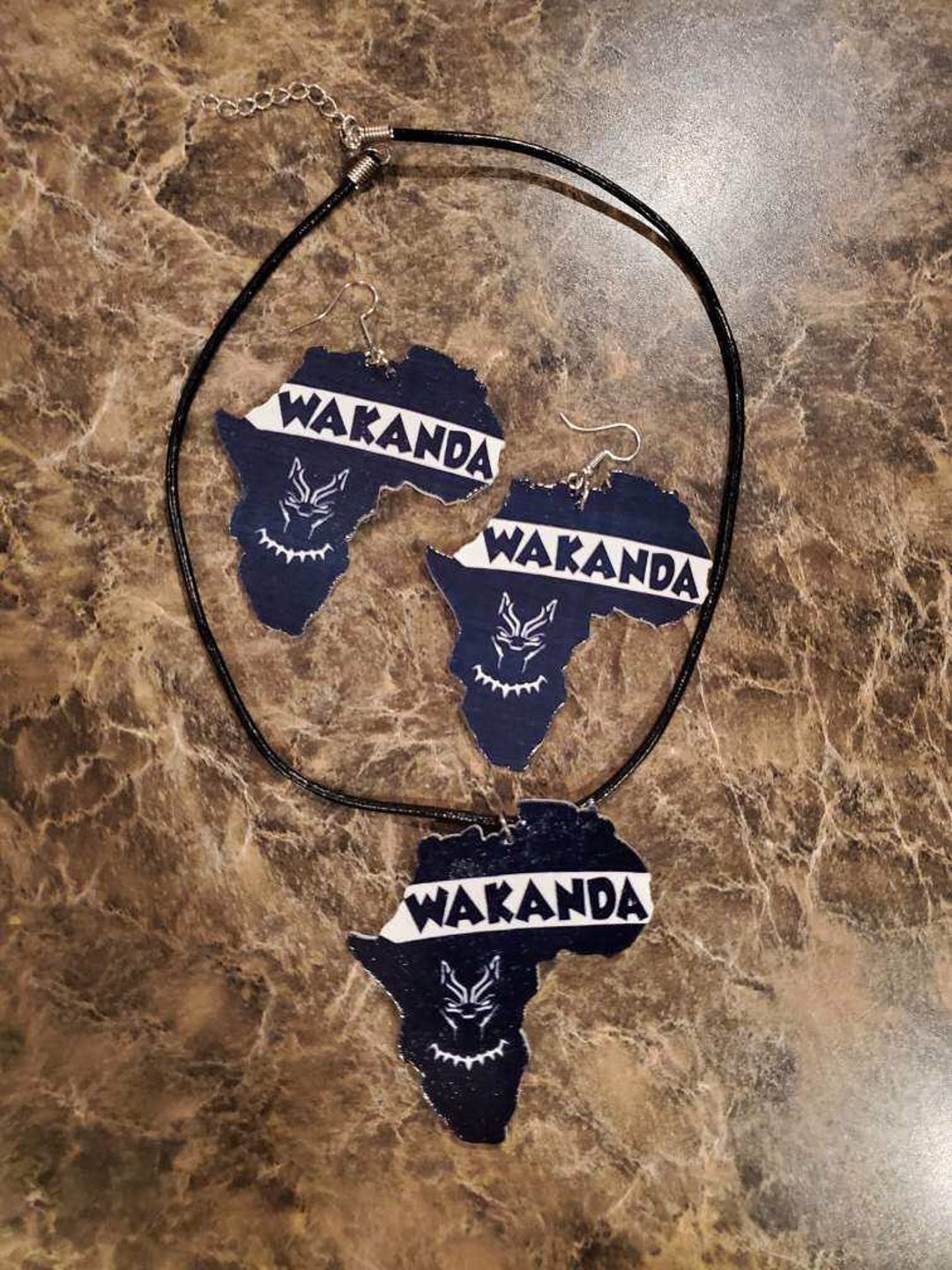 Black Panther - Wakanda Forever Necklace and Earring Bundle - Etsy