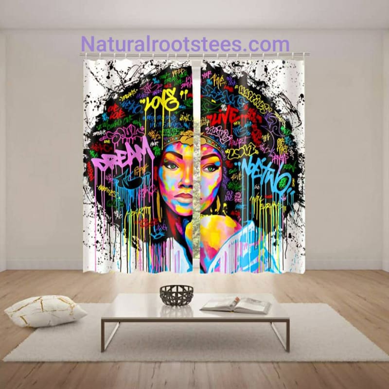Multicolored Curtains - Etsy