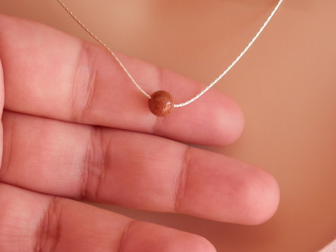 Goldstone Necklace, Goldstone Pendant, Goldstone Jewelry, Layered ...