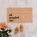 All Peopled Out Doormat Welcome Mat Introvert Decor Cute Doormat ...