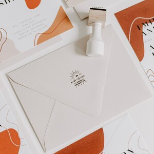 Custom Hand Lettered Address Stamp Sun | Etsy