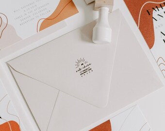 Custom Hand Lettered Address Stamp Sun - Etsy