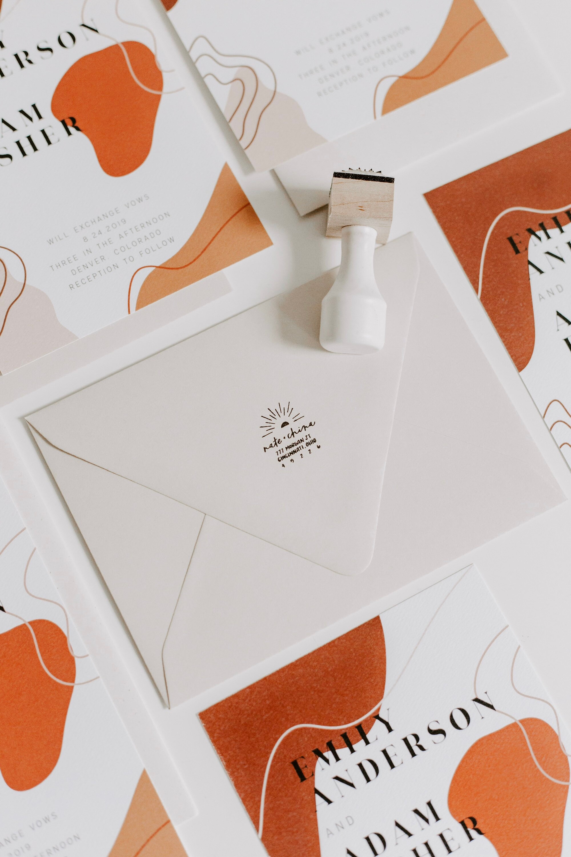 Custom Hand Lettered Address Stamp Sun | Etsy