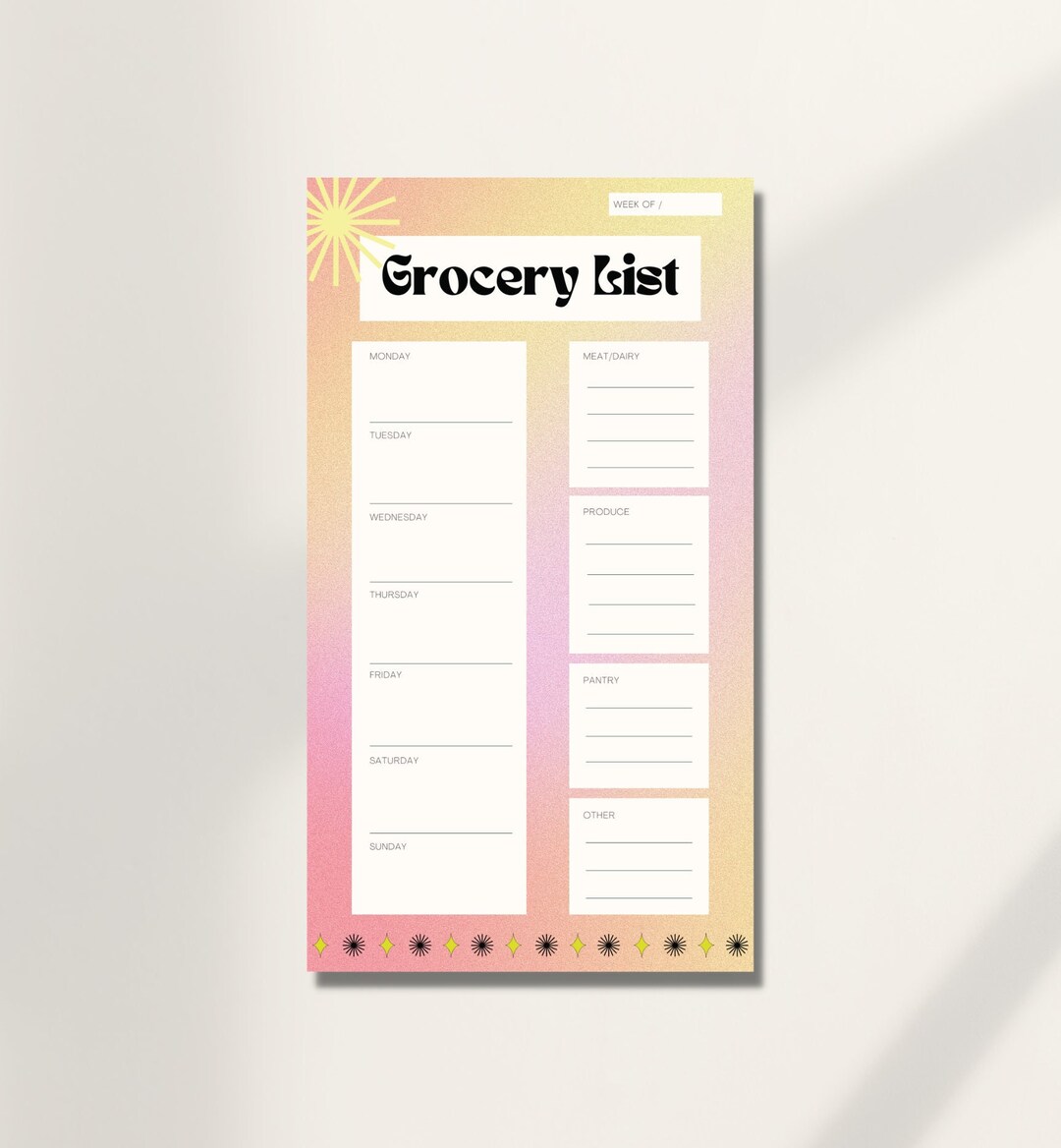 Modern Grocery List | Aesthetic Grocery List | Grocery Shopping List ...