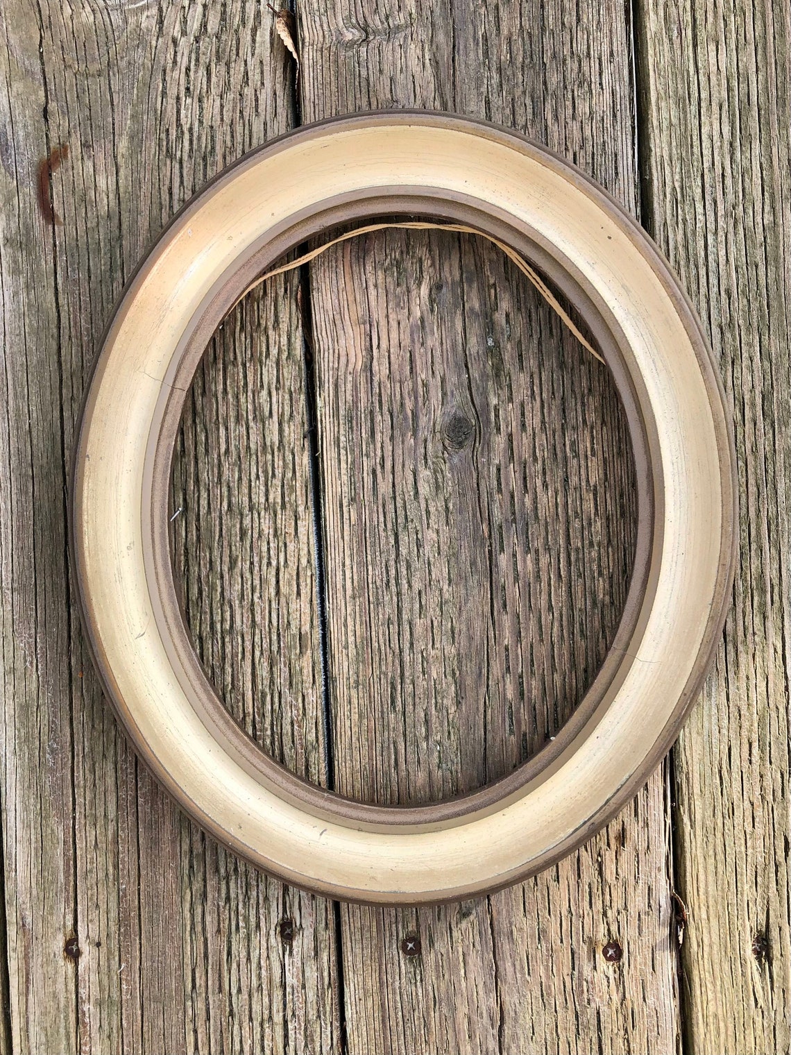 Vintage Oval Open Frame Cream and Bronze Color 8 X 10 Opening - Etsy