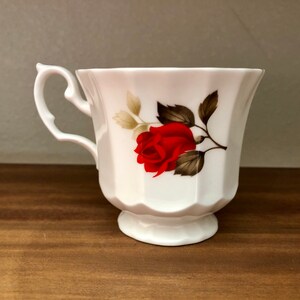 Vintage Clare Tea Cup and Saucer Set Bright Red Roses Brown and Tan ...