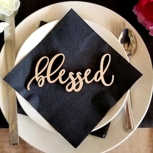 Blessed Place Cards, Blessed Sign, Thanksgiving Table Setting, Holiday ...