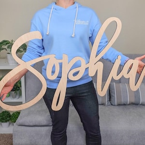 Custom Wooden Name Sign, Personalized Cut Out Letters for Kids Nursery ...