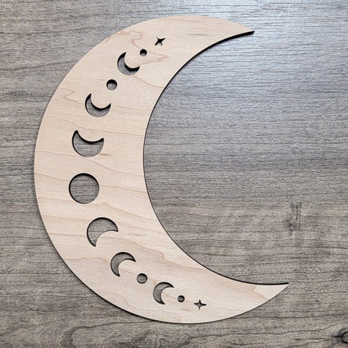 Crescent Moon Phase Wood Shape Sign Wooden Moon Shape Blank - Etsy