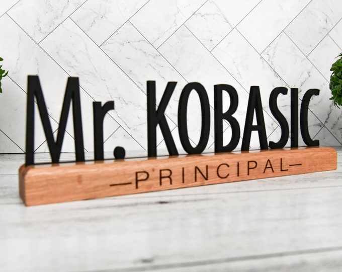 Desk Name Plate for Teacher, Principal, Executive, Custom Company ...