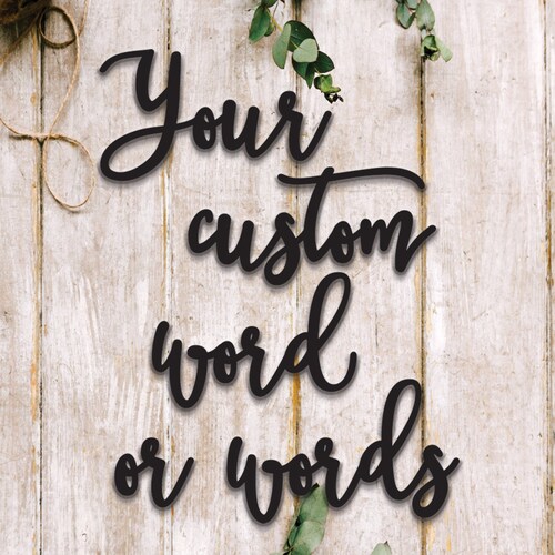 Custom Script Word Personalized Wood Sign Wooden Name - Etsy